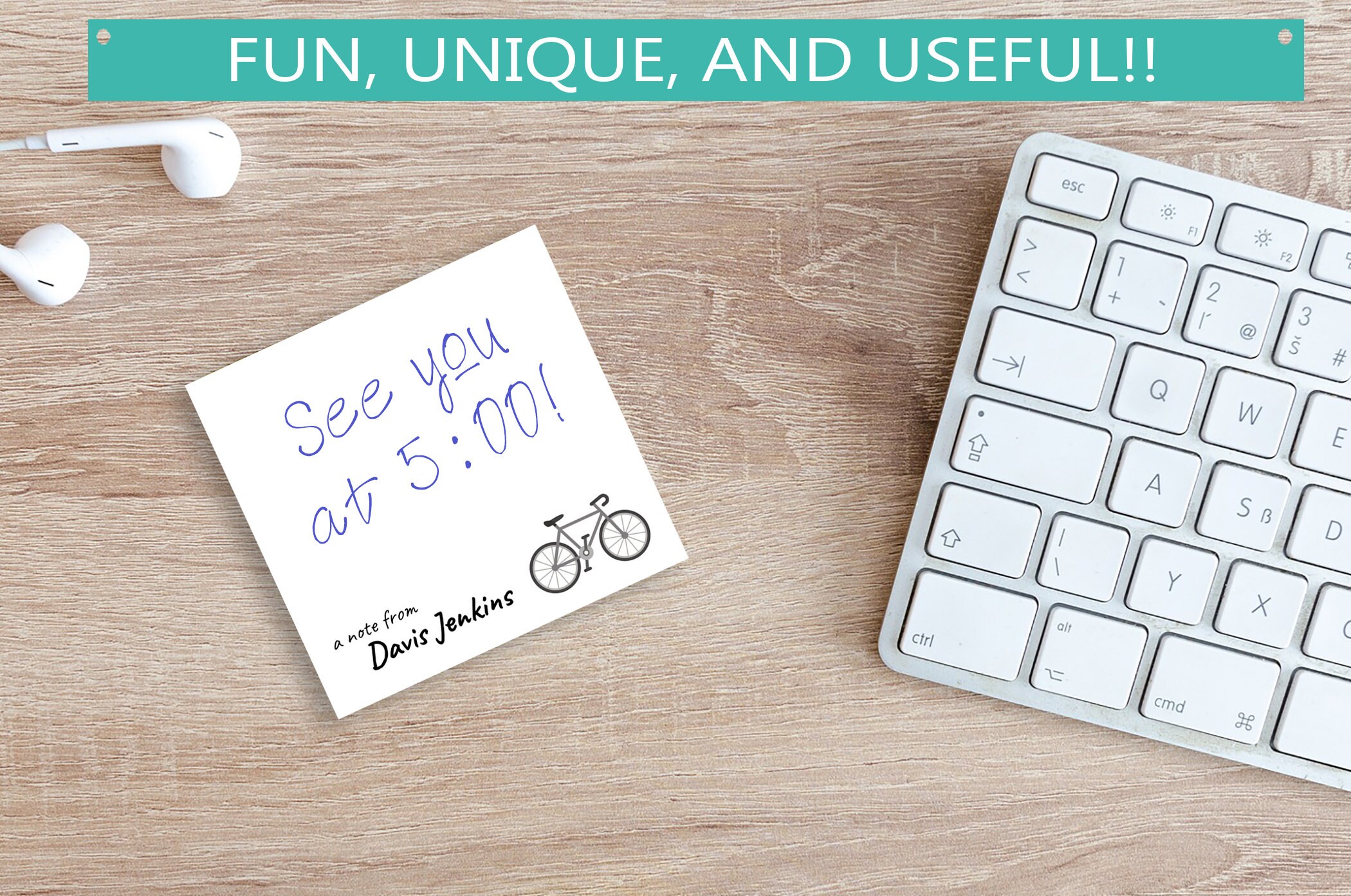 Personalized Sticky Notes With Custom Text and Bike Design // 3 X 3 ...