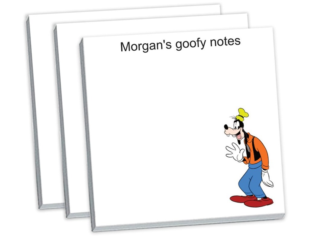 Goofy Custom Sticky Notes // 3x3, Personalized Gift Idea, Custom ...