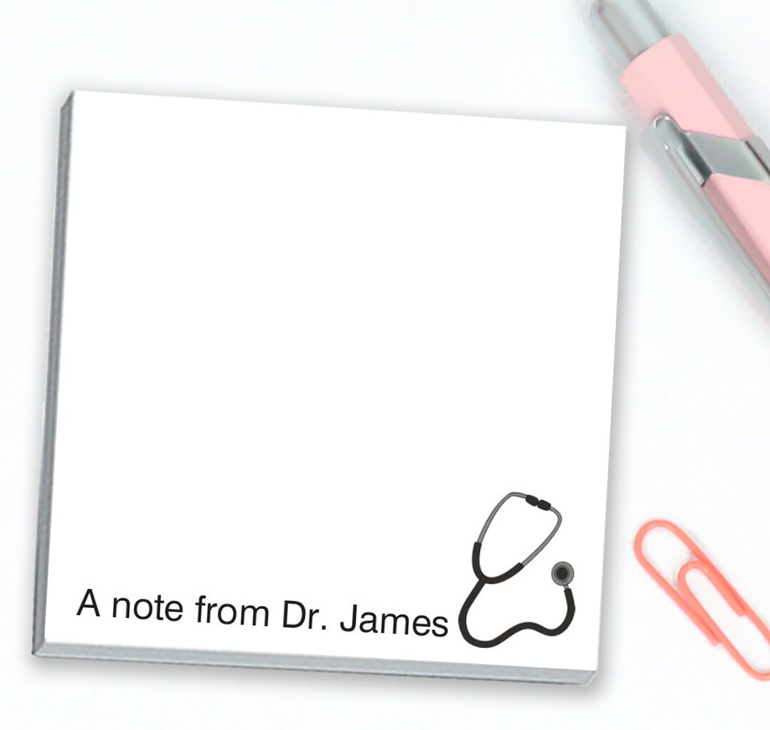 Custom Stethoscope Sticky Notes // Personalized Text // 50 Stickies per ...