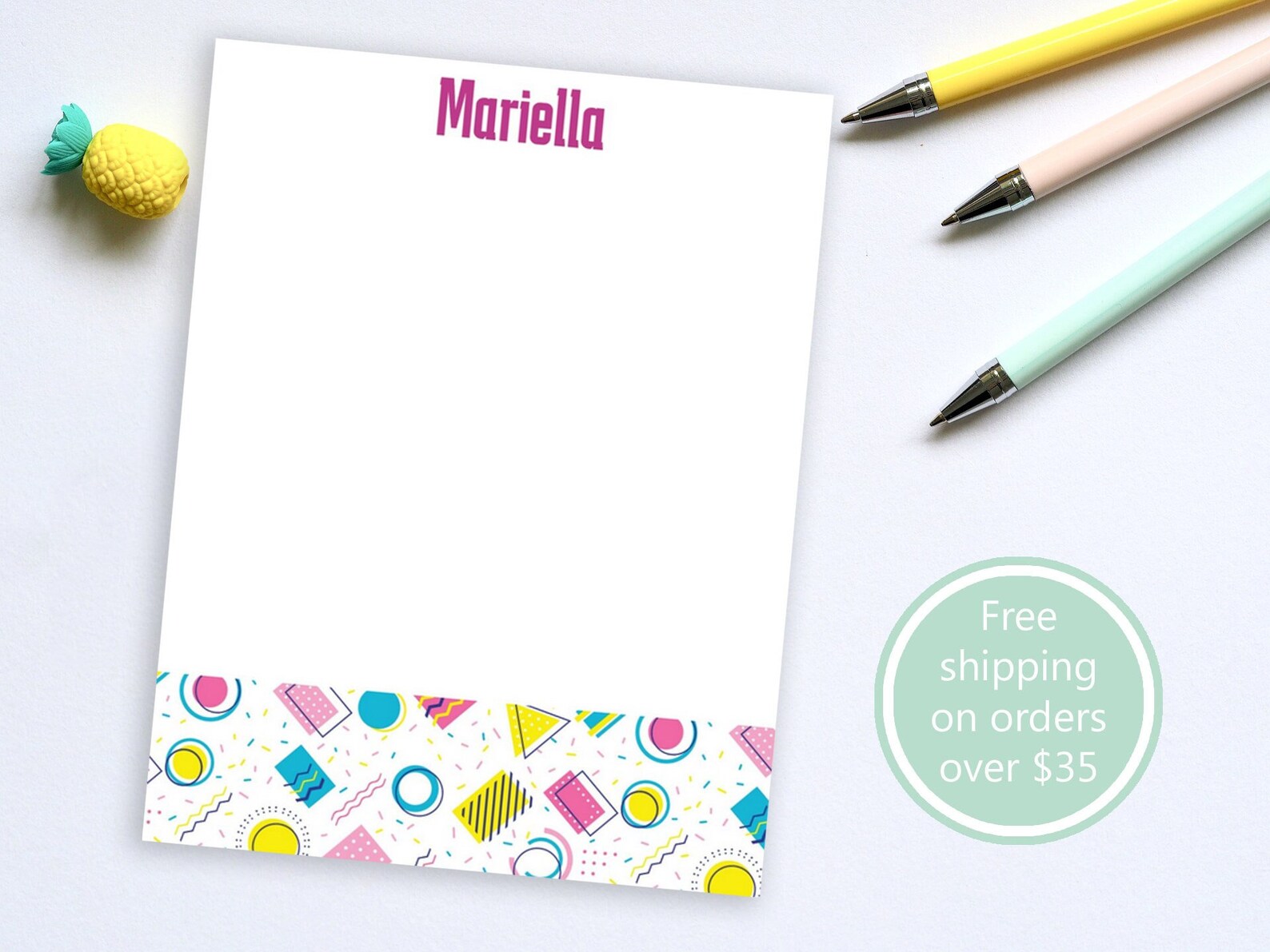 Personalized Notepad With Rad 90s Design and Custom Name // 50 Sheets ...
