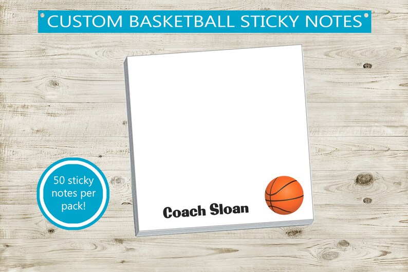 Custom Basketball Sticky Notes // Personalize Gift Idea for Coworker ...