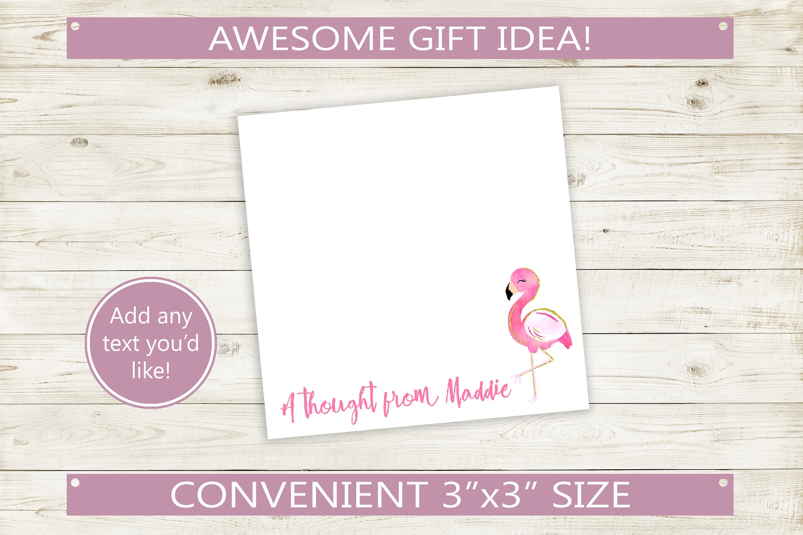 Personalized Flamingo Sticky Notes // Gift Idea Customizable | Etsy