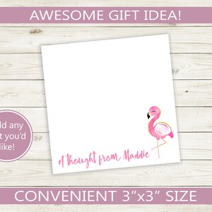 Personalized Flamingo Sticky Notes // Gift Idea Customizable Teacher ...