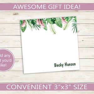 Personalized Sticky Notes With Custom Text and Tropical Leaves Design ...