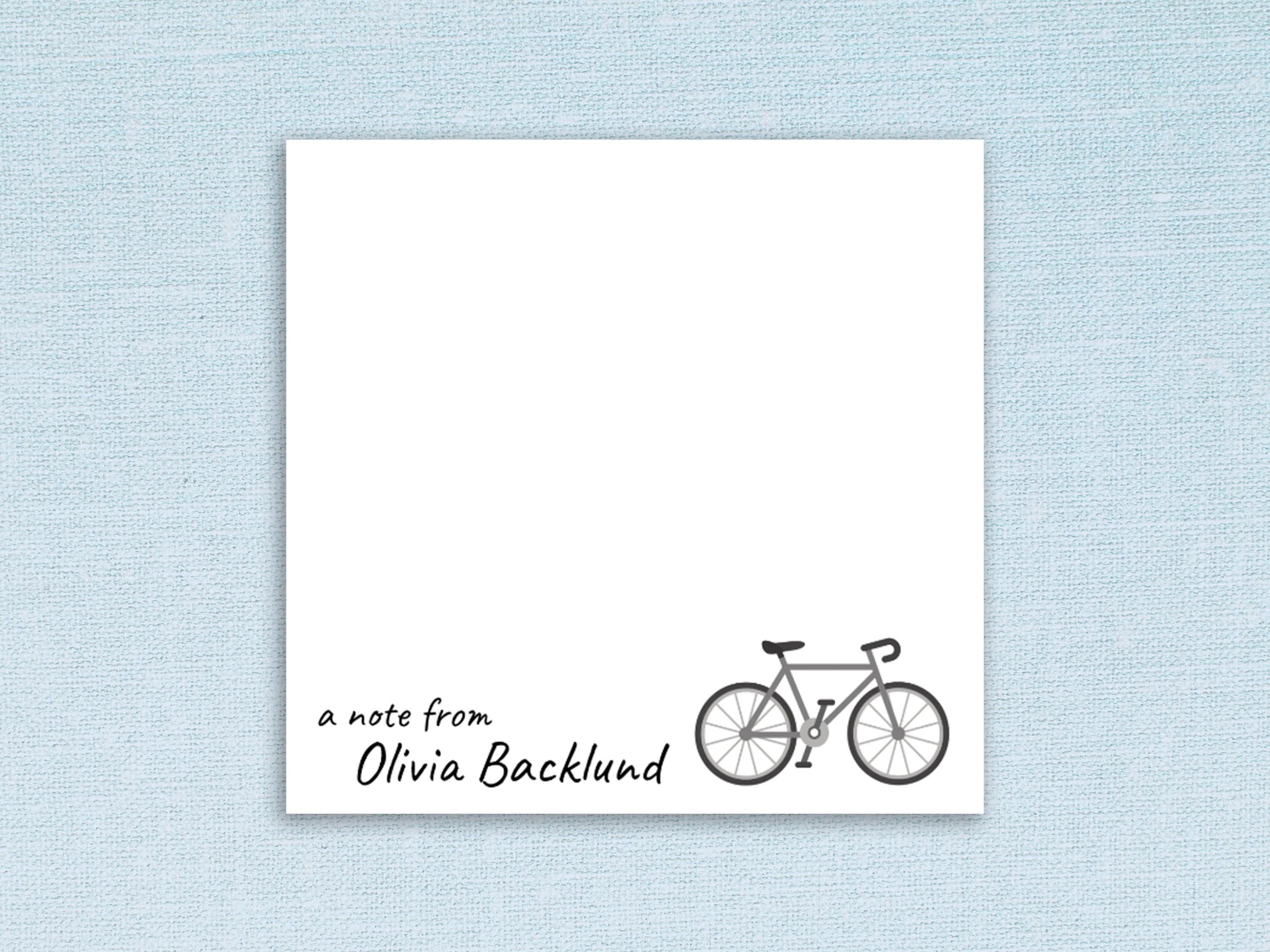 Personalized Sticky Notes With Custom Text and Bike Design // 3 X 3 ...