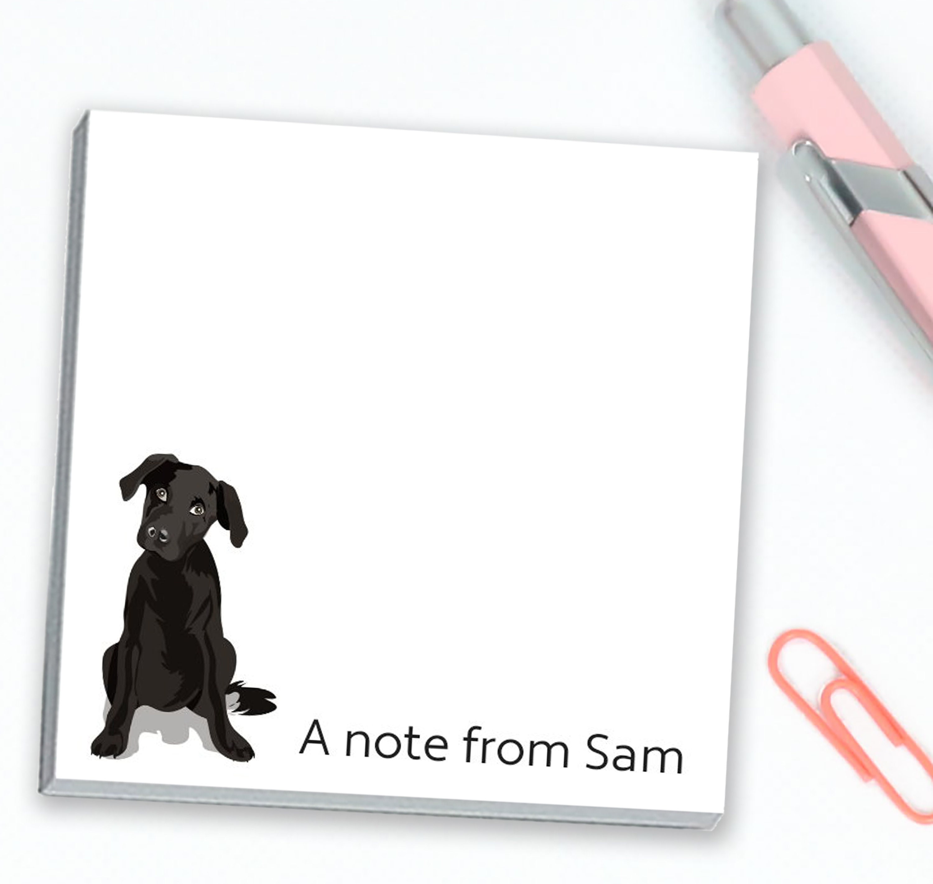 Personalized Sticky Notes With Black Lab Dog Design and Custom - Etsy