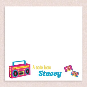 Retro Style 80s Sticky Notes With Cassette Tape Design and Custom Name ...