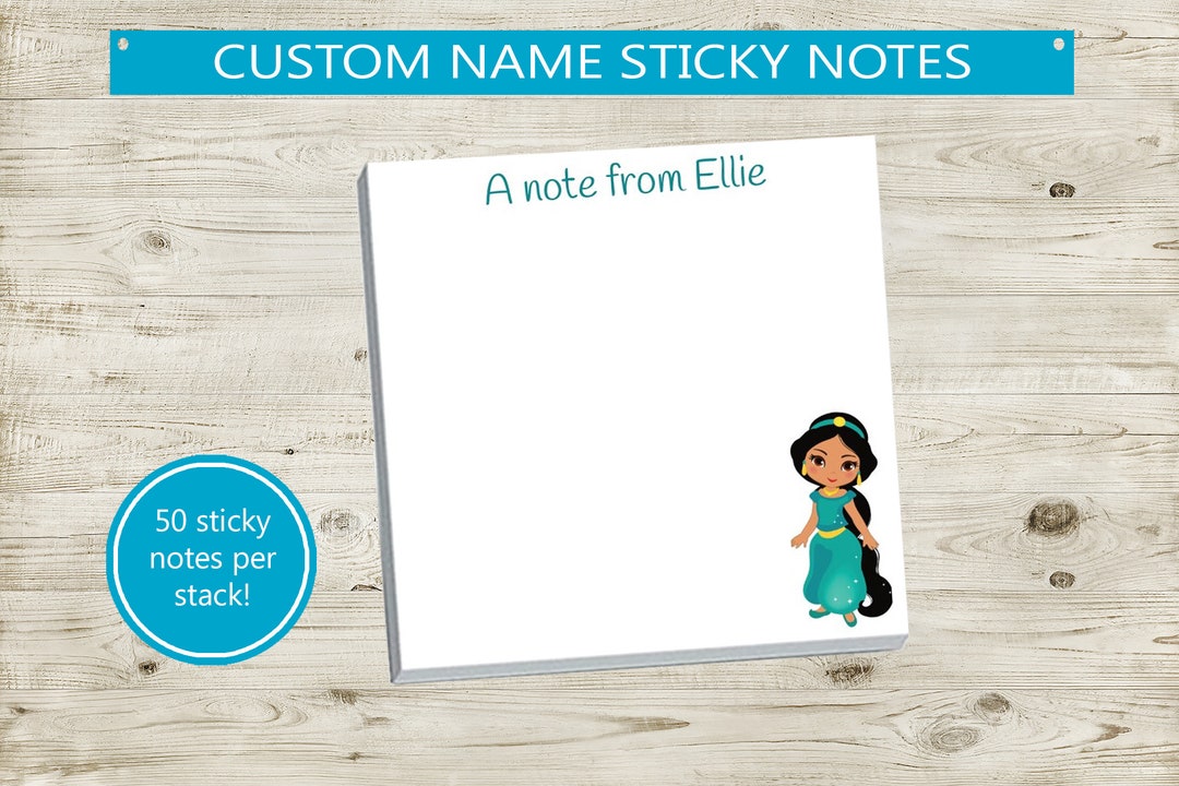 Custom Sticky Notes // Girl Princess, Personalized Gift Idea 3x3 ...