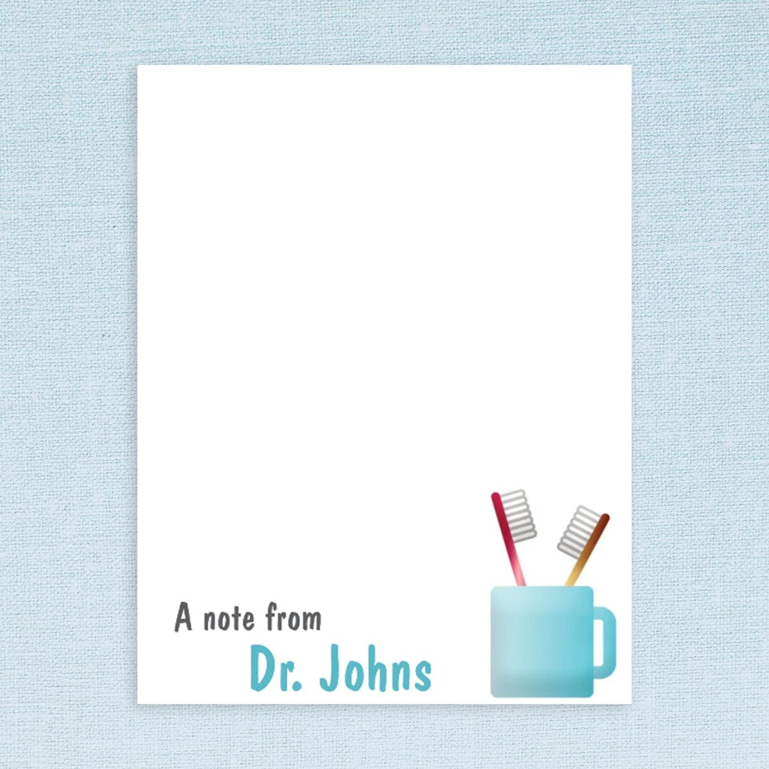 Custom Notepad Personalized Name Toothbrush Design // 50 Sheets per Pad ...