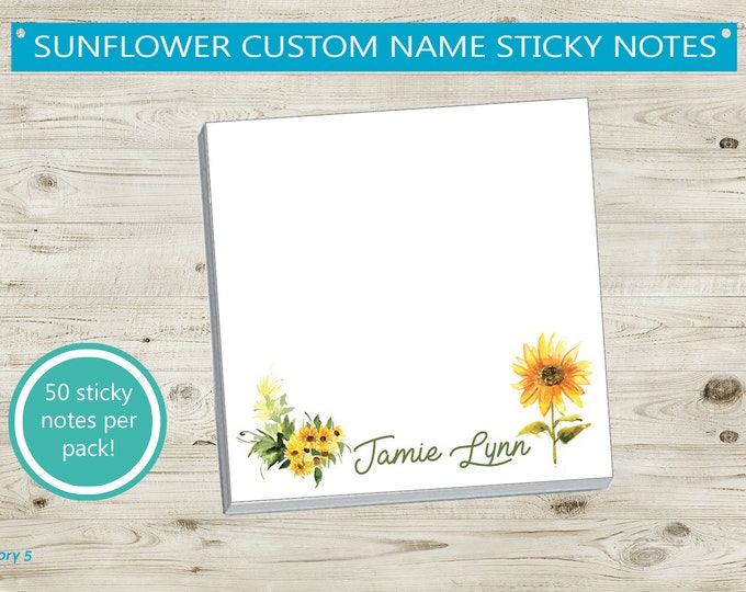 Custom Name Sticky Notes // Working Girl Secretary Gift Idea - Etsy
