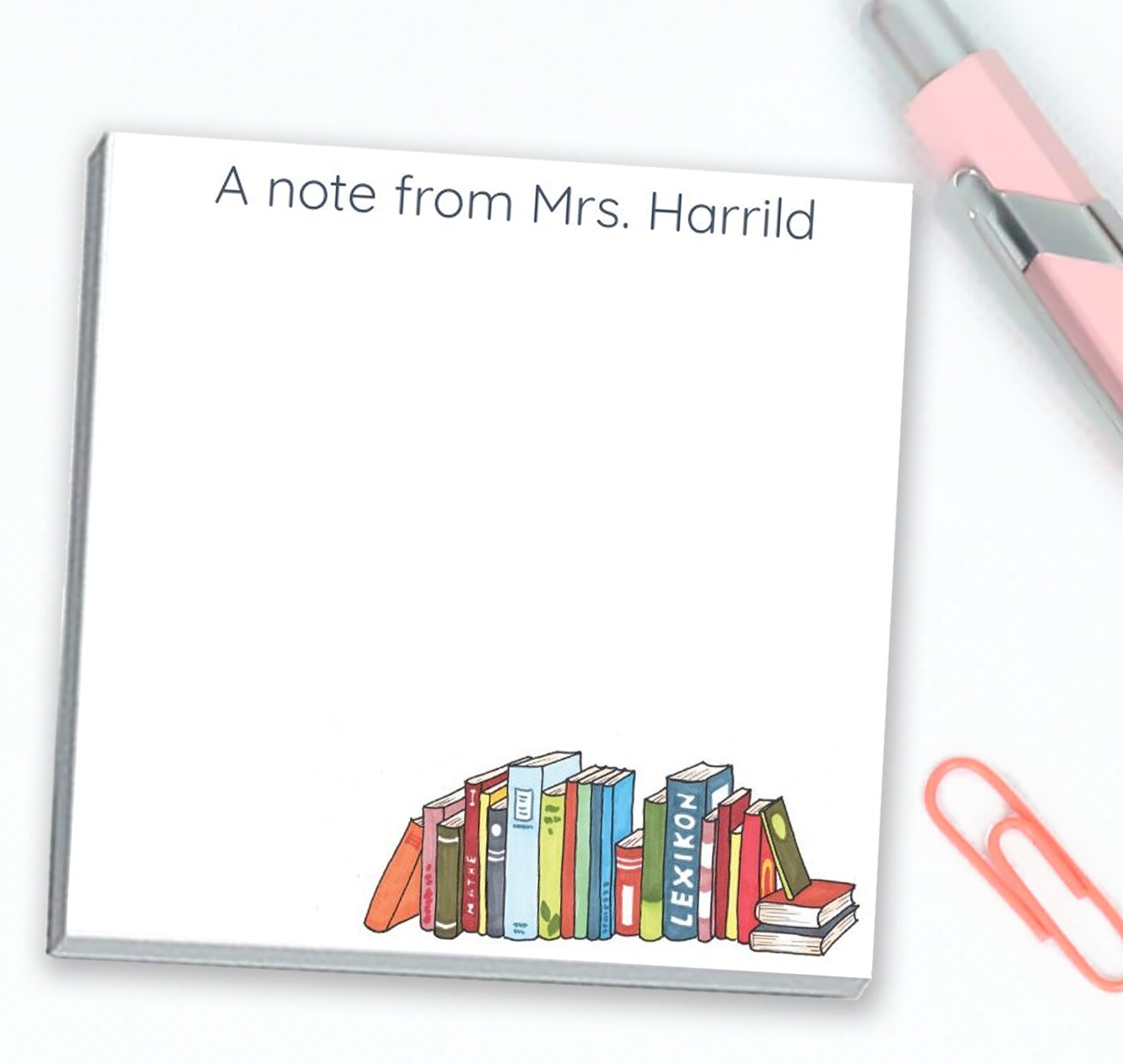 Personalized Sticky Notes With Book Design and Custom Text // - Etsy