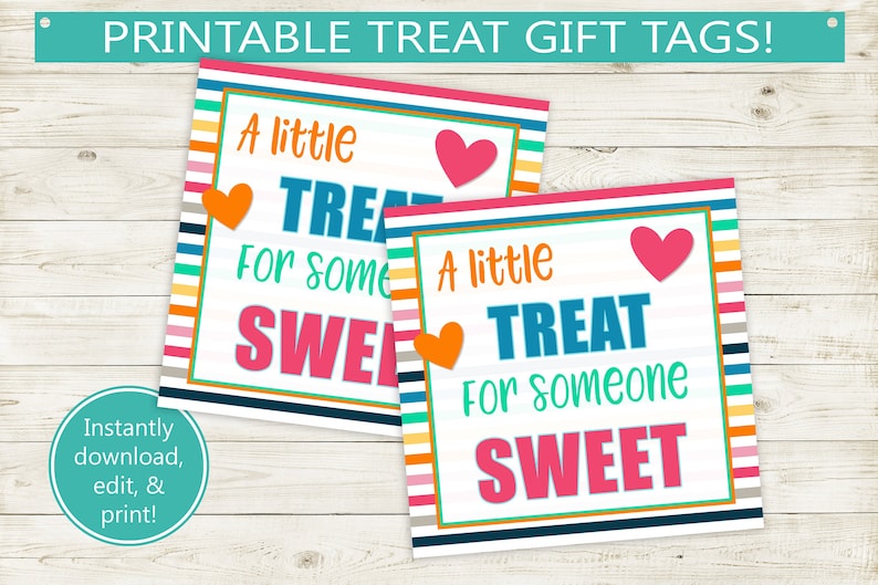 Printable Treat Cards // Treat for Someone Sweet // Teacher - Etsy