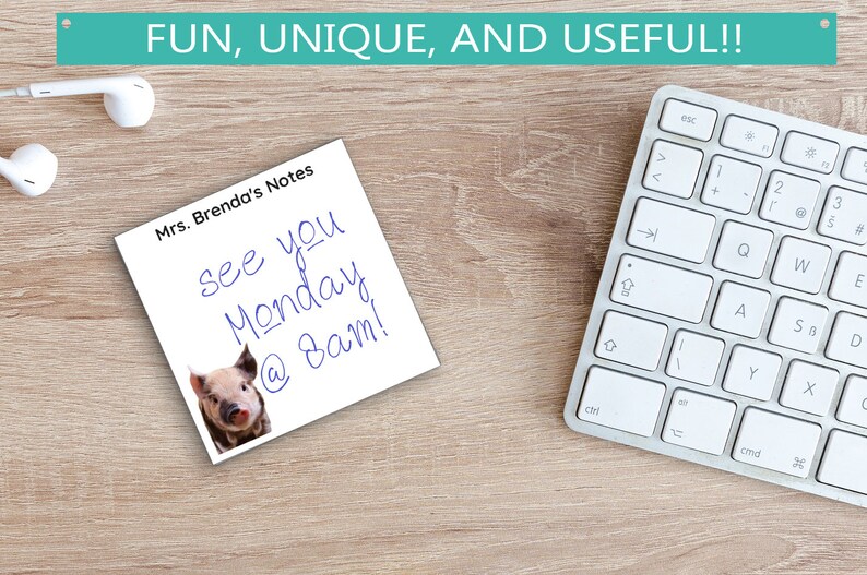 Custom Pig Sticky Notes // personalize gift idea for coworker | Etsy