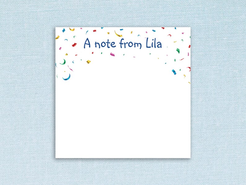 Personalized Sticky Notes With Custom Text and Confetti Design // 3x3 ...