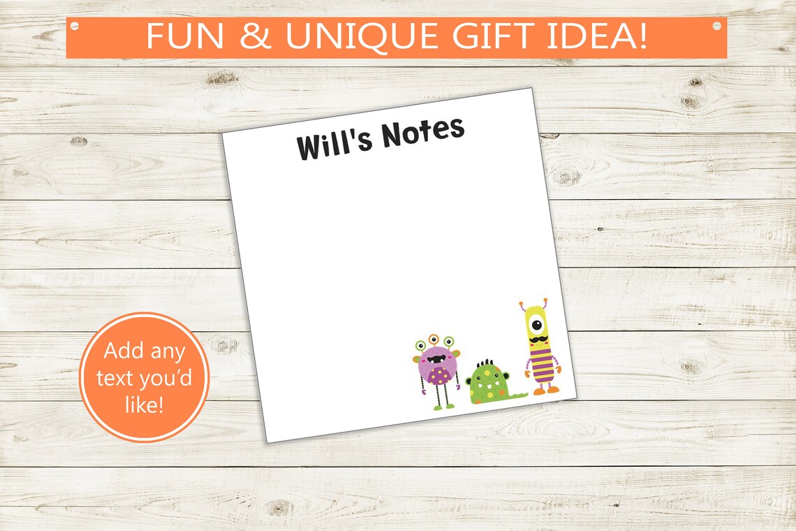 Custom Monster Sticky Notes // Personalized Gift Idea for - Etsy
