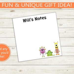 Custom Monster Sticky Notes // Personalized Gift Idea for Coworker ...