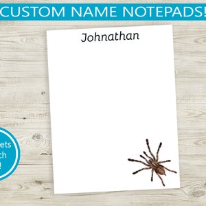 Personalized Notepad With Spider Design and Custom Text // 50 Sheets ...