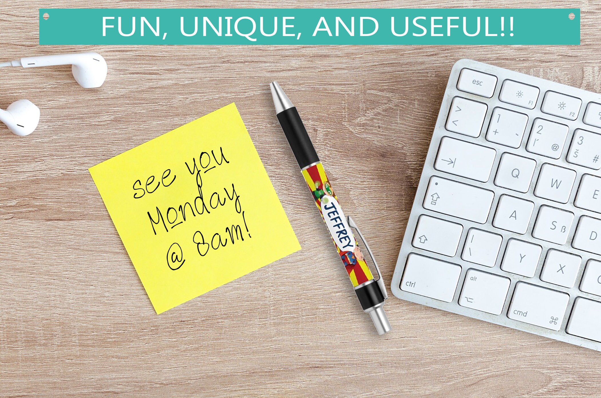 Custom Pen Superhero Design // Black Ink Ballpoint Pen With | Etsy