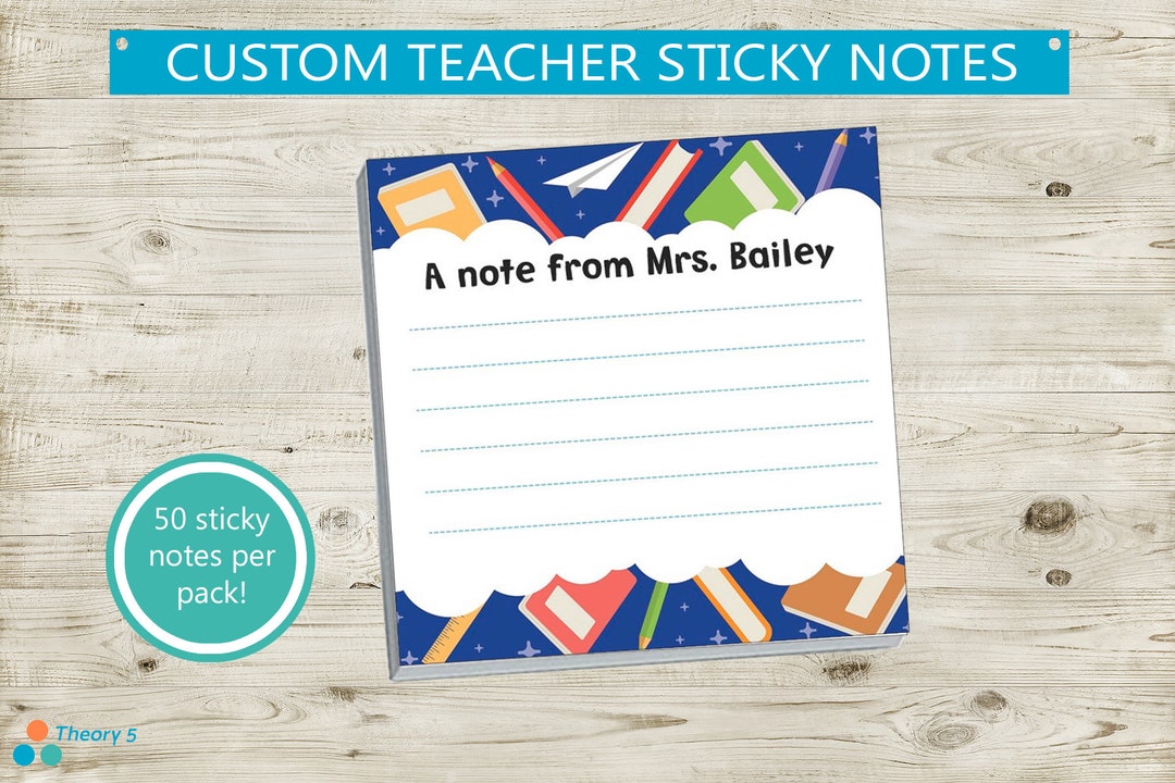 Custom Teacher Sticky Notes Gift Idea Customizable Teacher Appreciation ...