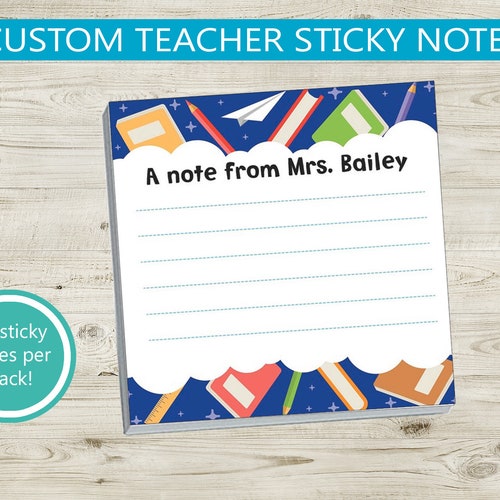 Custom Teacher Sticky Notes Gift Idea Customizable Teacher - Etsy