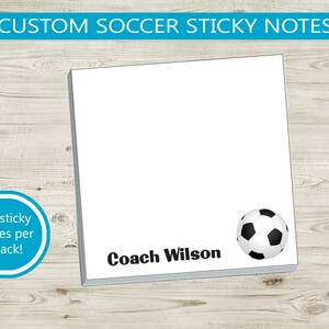 Custom Socer Sticky Notes // Personalize Gift Idea for Coworker ...