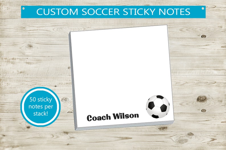 Custom Socer Sticky Notes // Personalize Gift Idea for Coworker ...