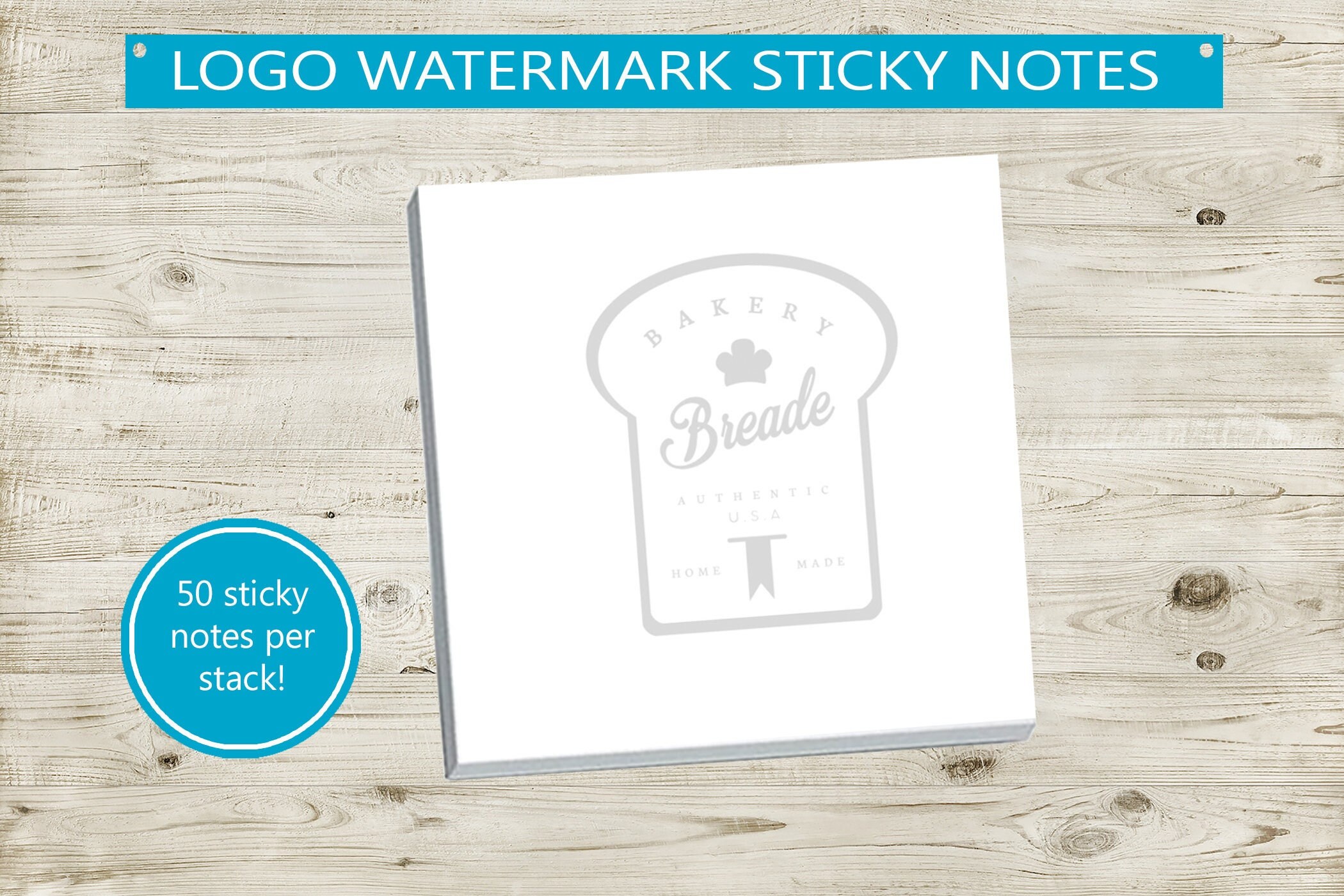 Sticky Notes Logo Watermark Design // 3x3 Custom - Etsy