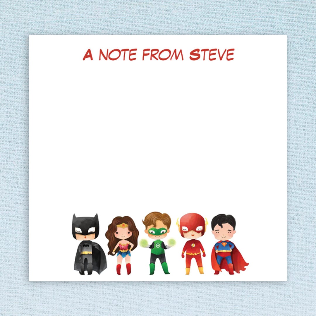Sticky Note Superhero Design With Customization // 3"x3" Pads ...