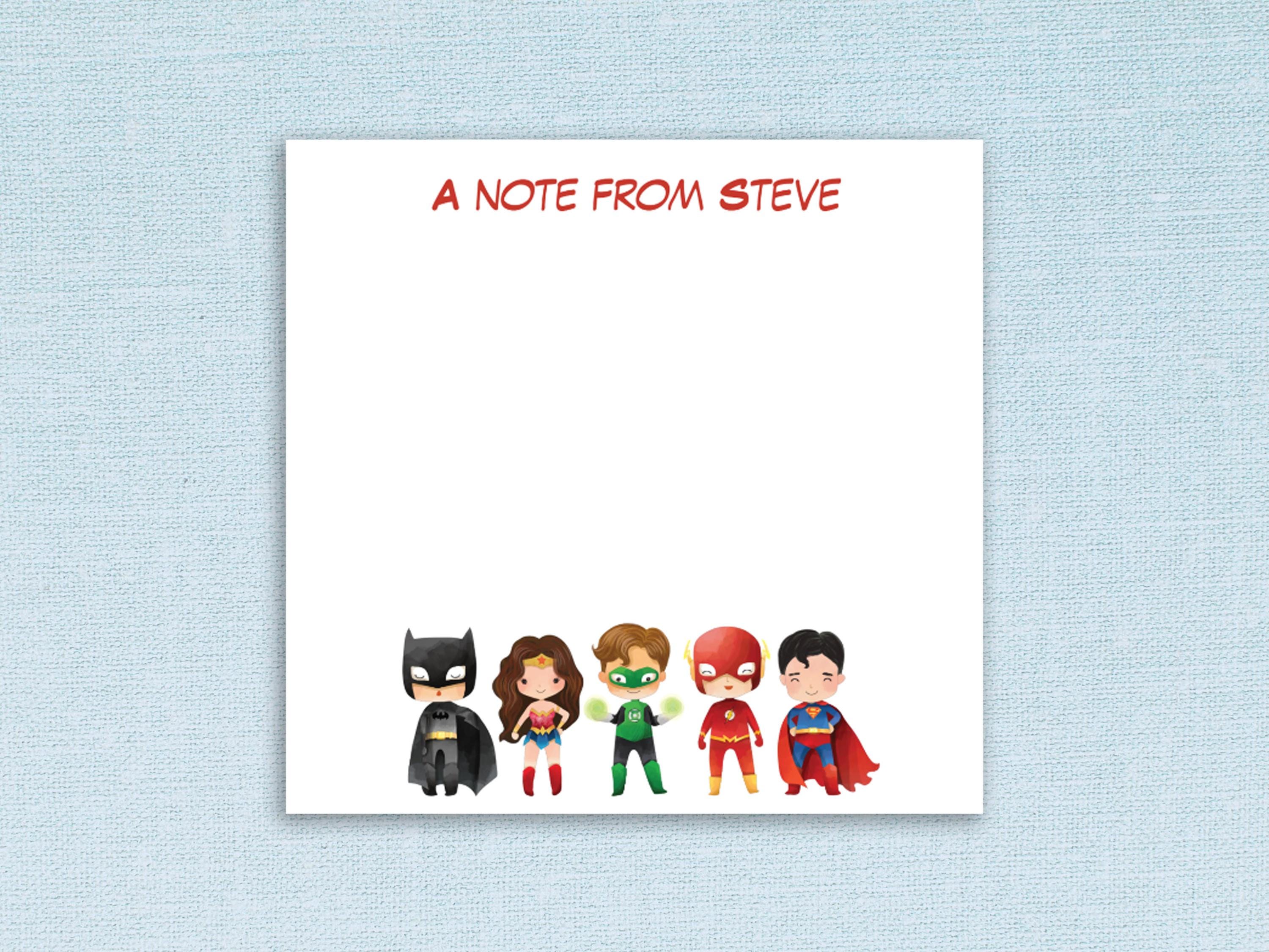 Sticky Note Superhero Design With Customization // 3"x3" Pads ...