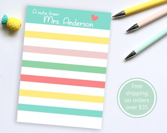 Custom Notepad Colorful Checklist With Personalized Name // 50 | Etsy