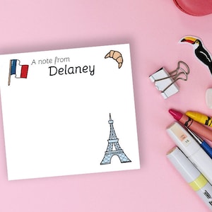Personalized Sticky Notes With French Design and Custom Text // 3x3 ...