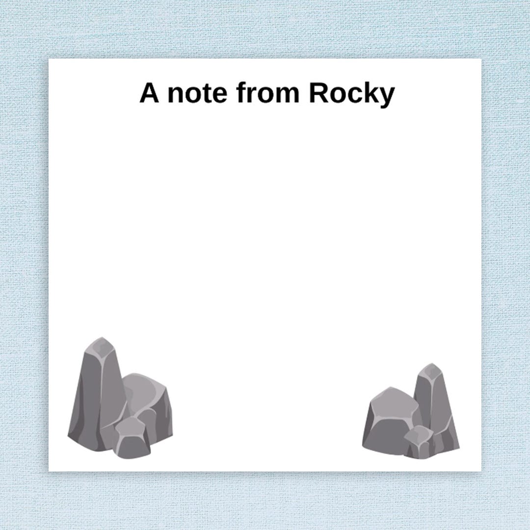 Personalized Sticky Notes With Rock Design and Custom Text // 3"x3 ...