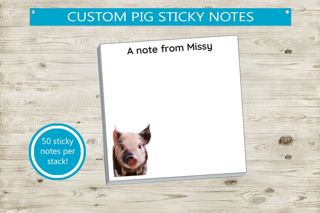Custom Pig Sticky Notes // Personalize Gift Idea for Coworker Teacher ...