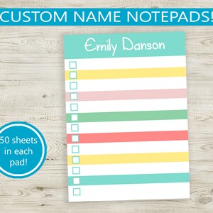 Custom Notepad Colorful Checklist With Personalized Name // 50 Sheets ...