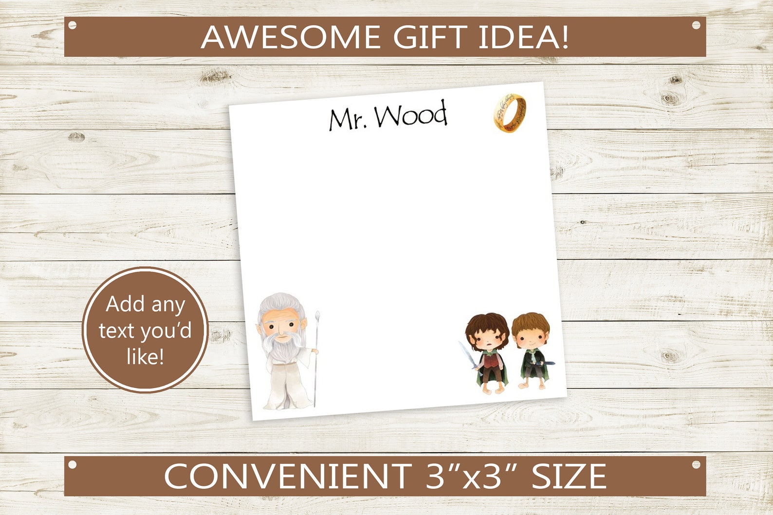 Personalized Sticky Notes With Custom Name and Rings Inspired - Etsy