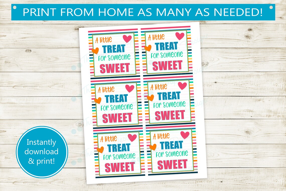 Printable Treat Cards // Treat for Someone Sweet // Teacher - Etsy