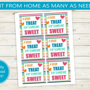 Printable Treat Cards // Treat for Someone Sweet // Teacher Gift, Coach ...
