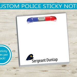 Personalized Sticky Notes Police Officer Design // Police Gift Idea ...