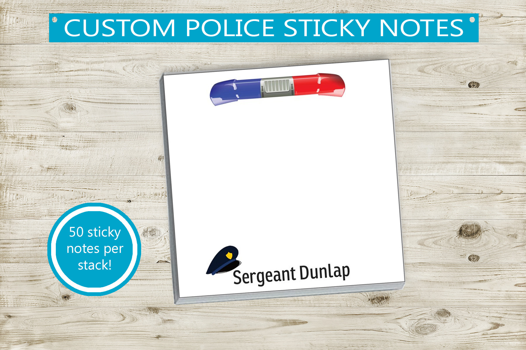 Personalized Sticky Notes Police Officer Design // Police Gift - Etsy