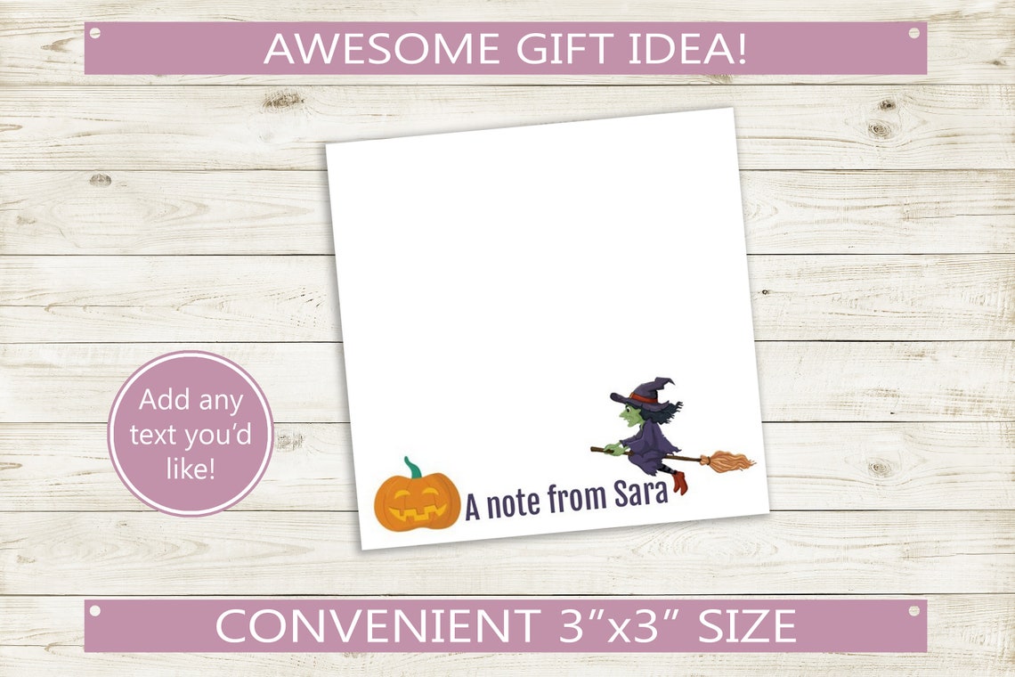 Halloween Sticky Notes Personalized With Custom Name // - Etsy