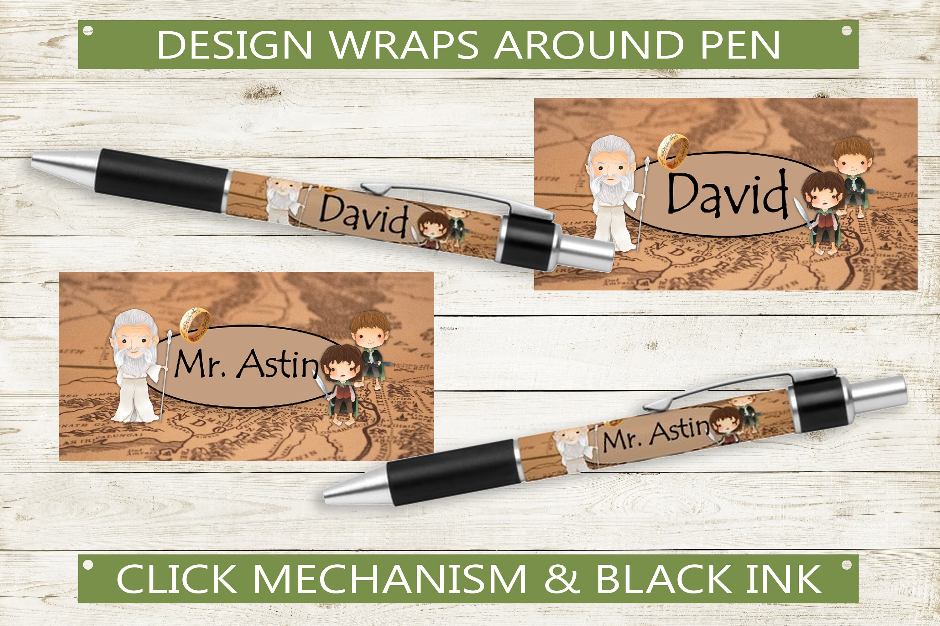 Custom Pen Lord of the Rings // Black Ink Ballpoint Pen With ...