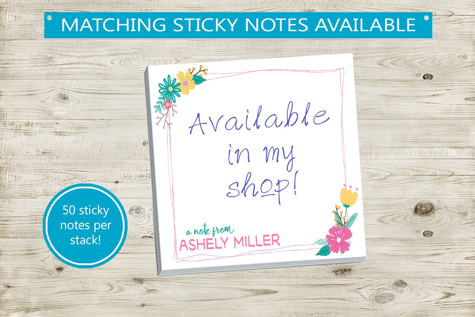 Custom Notepad With Personalized Name // 50 Sheets per Pad | Etsy