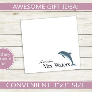 Dolphin Sticky Note Pads Custom Name // Personalized Gift Idea, Teacher ...