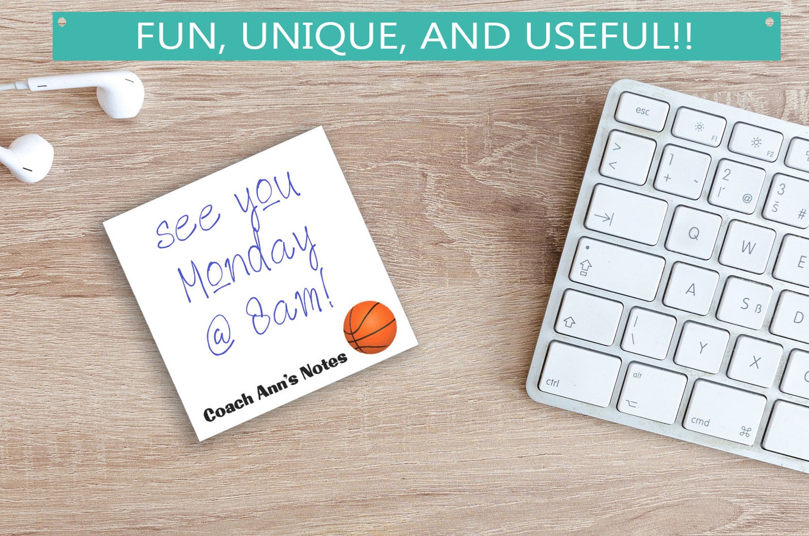 Custom Basketball Sticky Notes // Personalize Gift Idea for Coworker ...