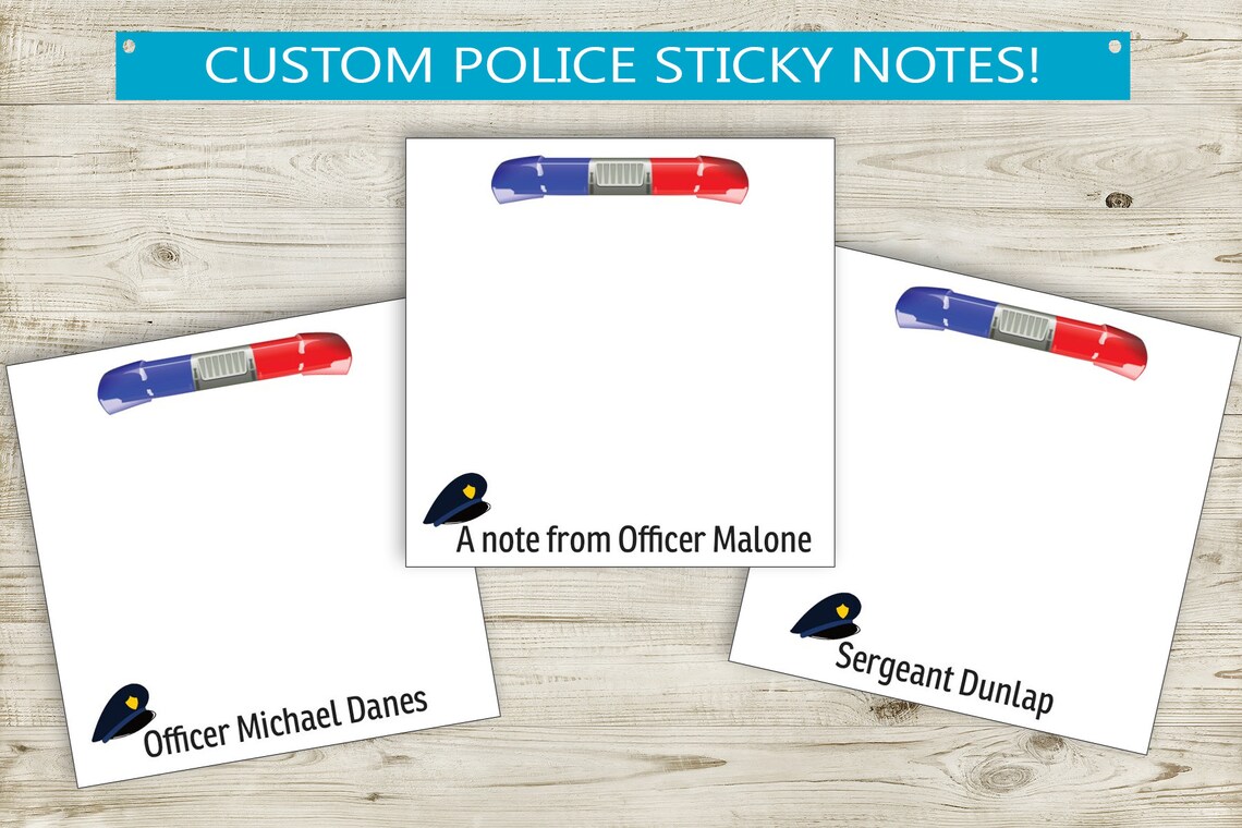 Personalized Sticky Notes Police Officer Design // Police Gift - Etsy
