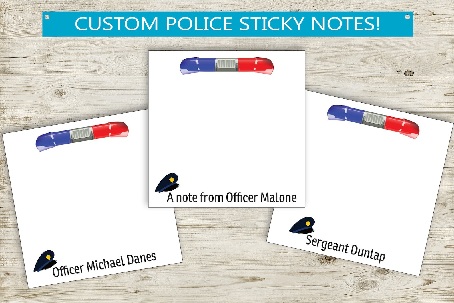 Personalized Sticky Notes Police Officer Design // Police Gift | Etsy