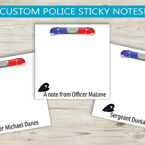 Personalized Sticky Notes Police Officer Design // Police Gift Idea ...