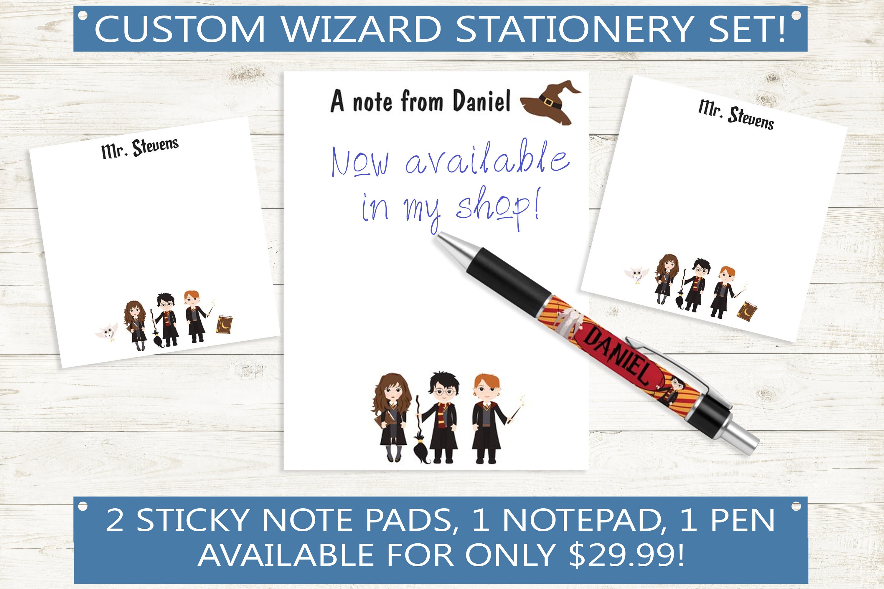 Custom Wizards Pen // Black Ink Ballpoint Pen With - Etsy