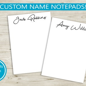 Custom Name Notepads // 50 Sheets per Stack 4"x5.5" Size Gift Idea Bulk ...