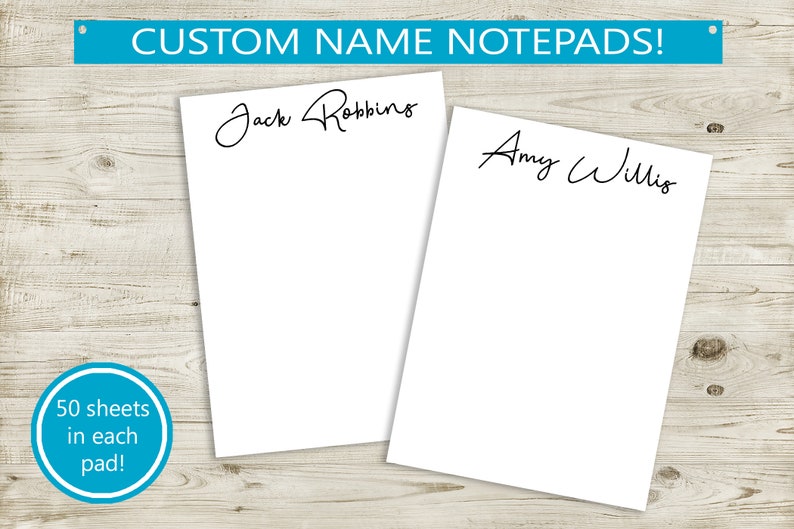Custom Name Notepads // 50 Sheets per Stack 4x5.5 - Etsy